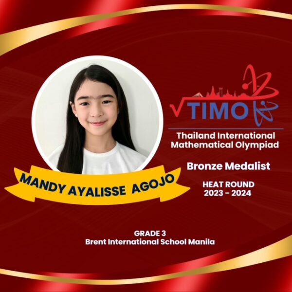 Congratulations to Mandy Agojo! - Brent International School Manila